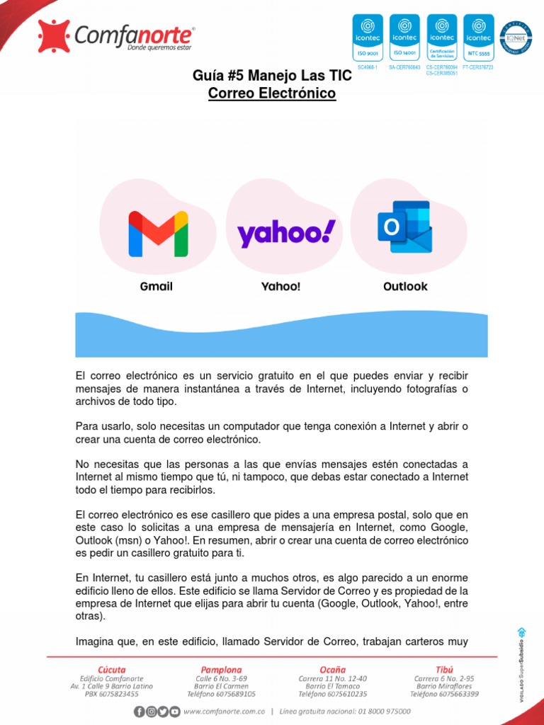 Guia 5 Manejo De Las Tic Pdf Internet Gmail