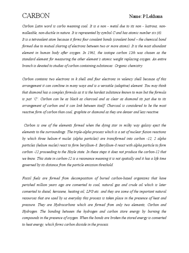 Carbon | PDF | Carbon | Chemical Elements