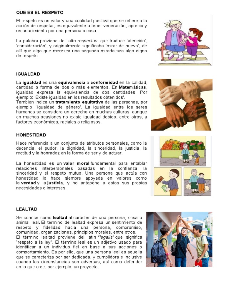Valores Que Es El Respeto | PDF