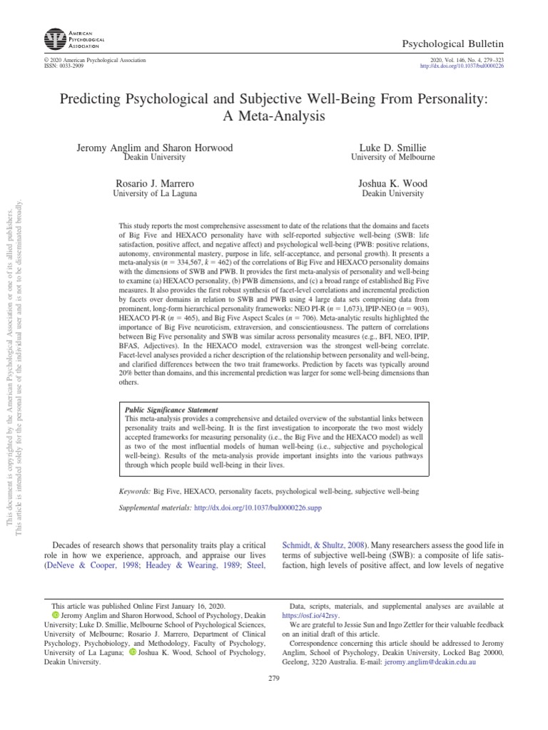 p2 Bul - 146 - 4 - 279 | PDF | Extraversion And Introversion | Behavioural Sciences