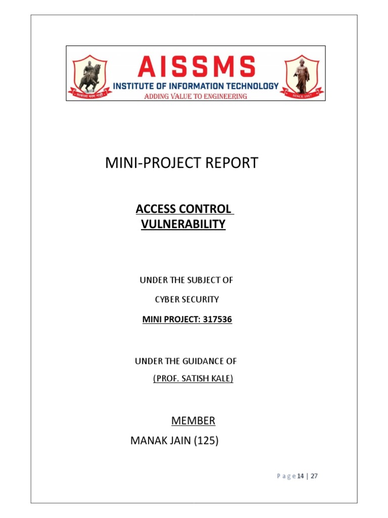 Cyber Security Mini Project-MANAK | PDF | Information Security | Access ...