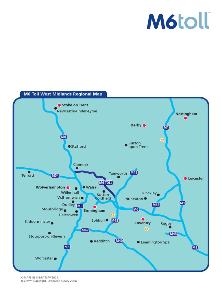 M 6 Toll Maps Leaflet | PDF