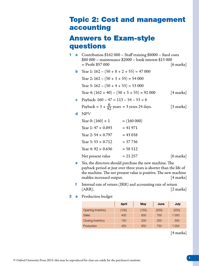 A Level Accounting Topic 2 Odd Answers | PDF