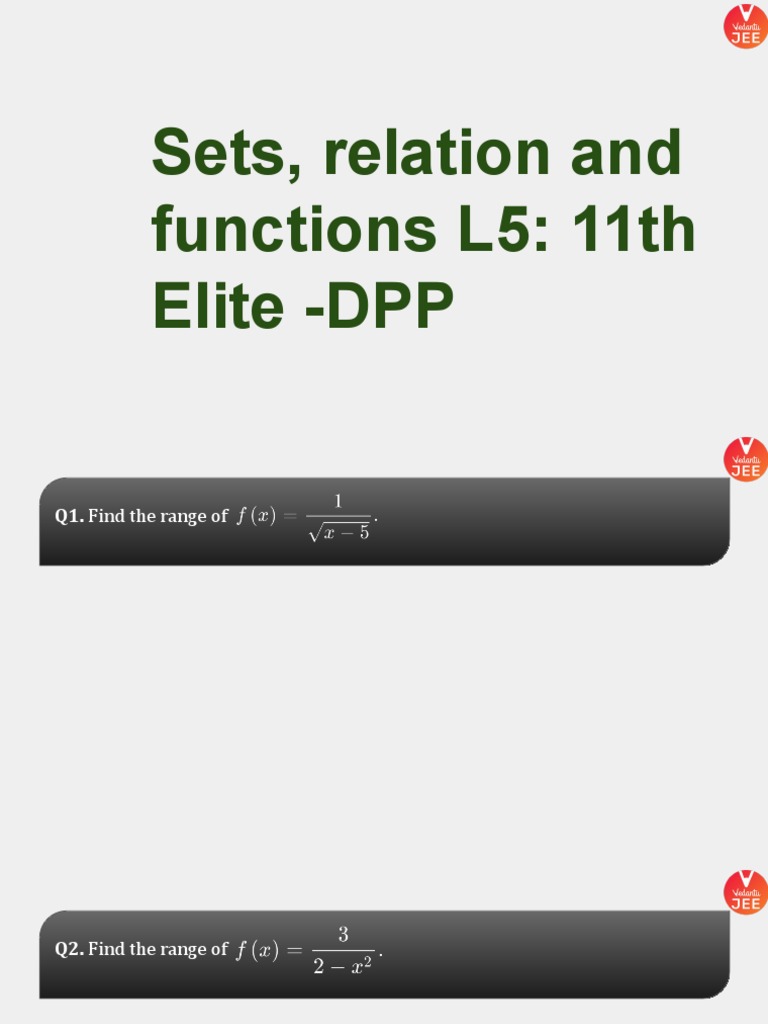 Sets,+relations+and+function+L5+DPP+ +11th+elite | PDF | Functions And Mappings | Mathematics