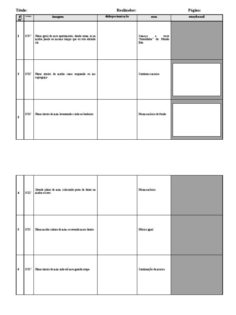 Tabela para Guião | PDF