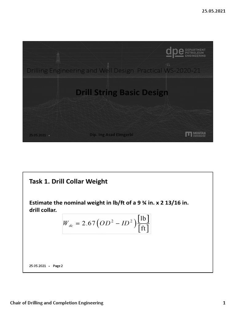 Practical Drill String Design-2020-2021 | PDF | Mechanics | Applied And Interdisciplinary Physics