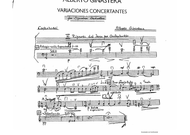 Ginastera - Solo-Contrabajo | PDF
