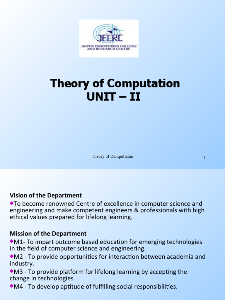 Context-Free Grammars in TOC | PDF | Theory Of Computation | Automata ...