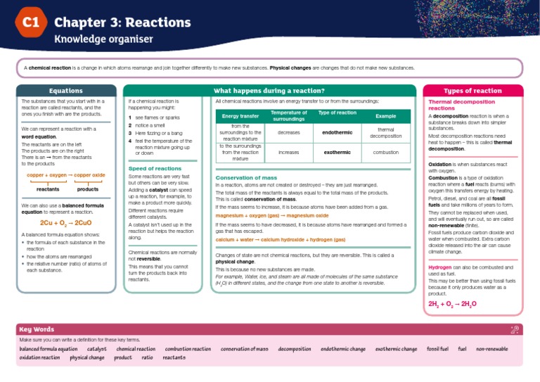 C1 Chapter 3 | PDF | Chemical Reactions | Combustion