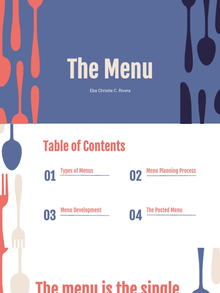 Chapter 2 Lesson 3 Menu | PDF | Menu | Nutrition