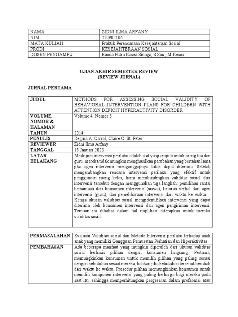 Resume Jurnal Zidni Ilma Arfany | PDF