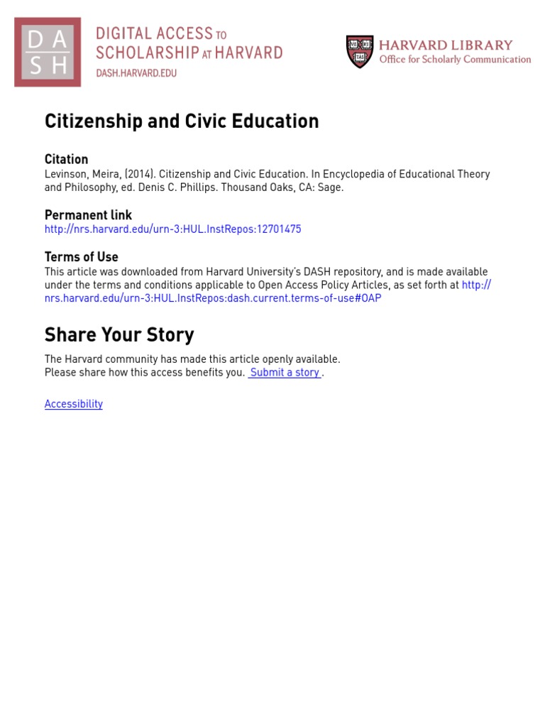 Citizenship and Civic Education FINAL | PDF