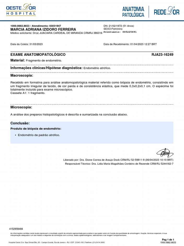 Laudo de Exame Anatomopatológico | PDF