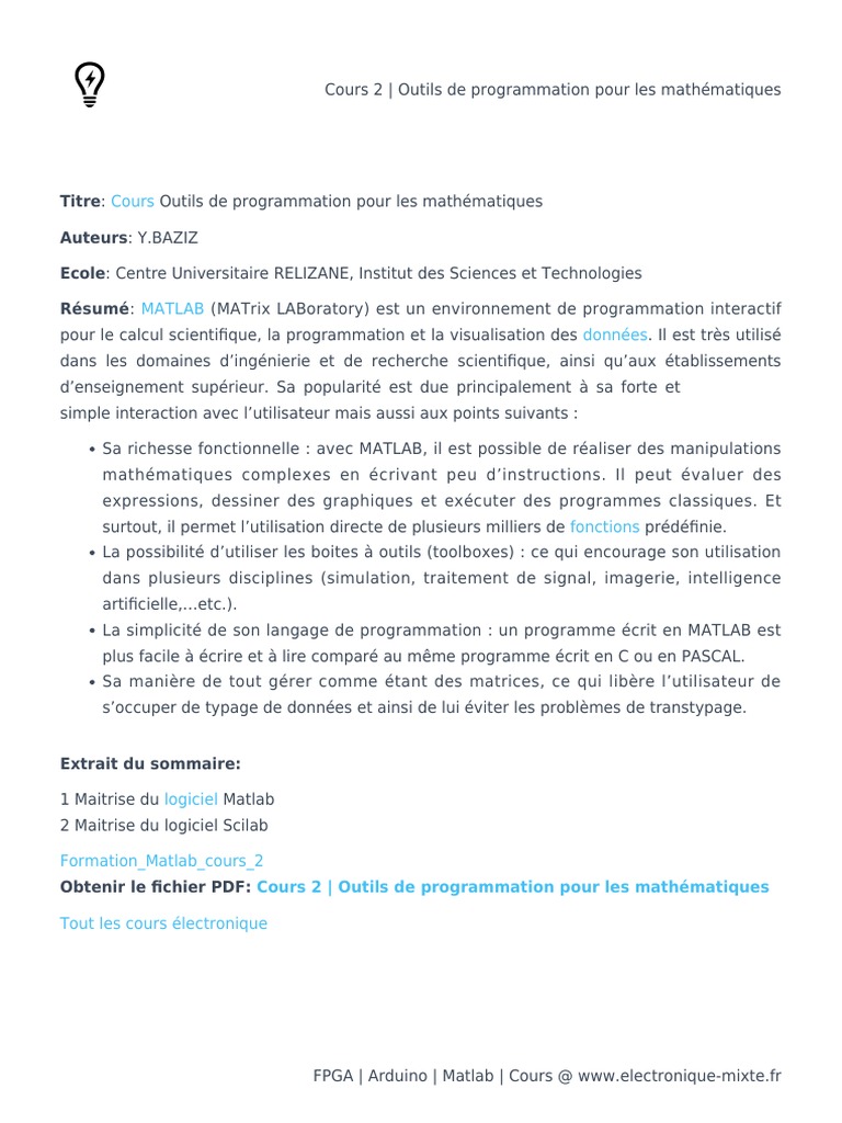 Cours 2 - Outils de Programmation Pour Les Mathématiques | PDF | Ordinateurs