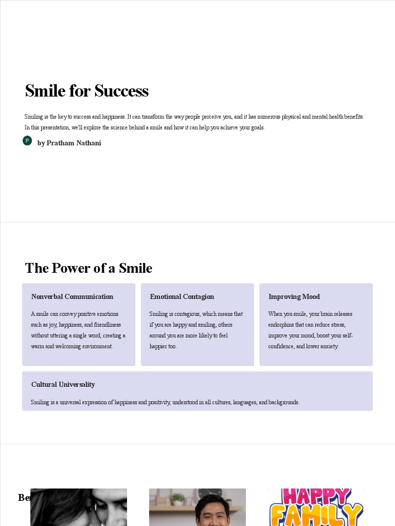 Smile For Success | PDF | Smile | Happiness