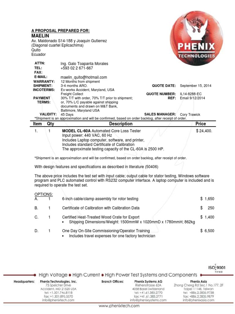 Proforma PHENIX | PDF