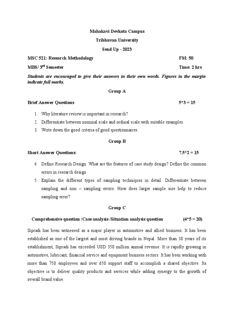 Research Methodology Question | PDF | Brand | Economies