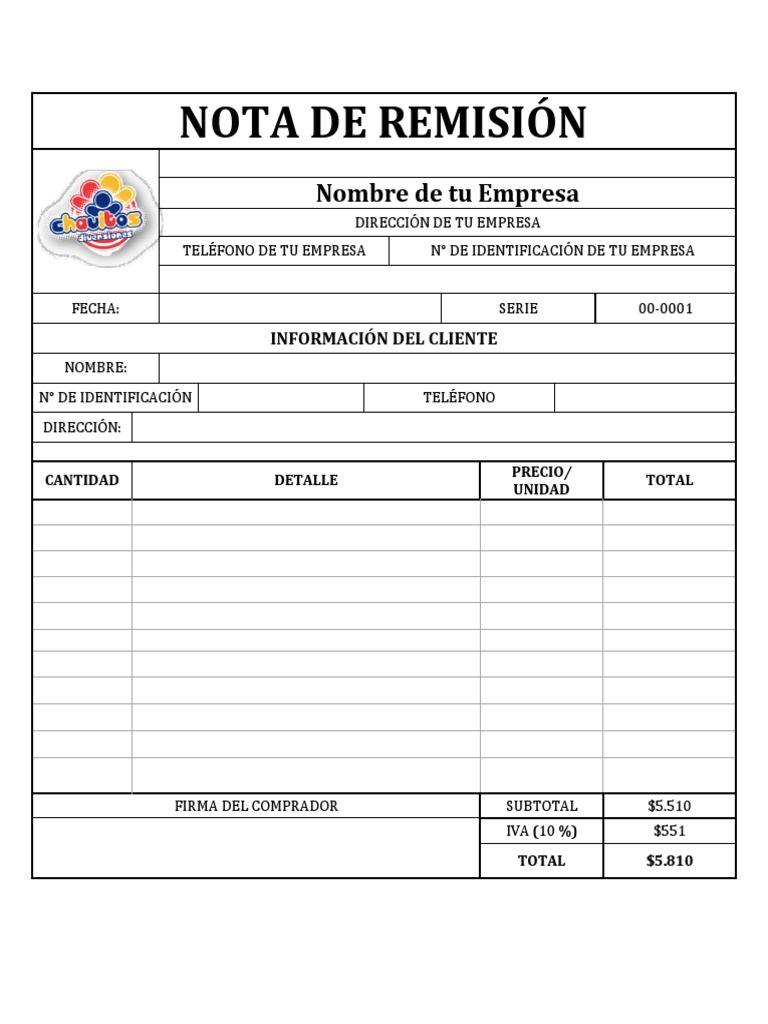 Nota de Remisión Empresarial | PDF