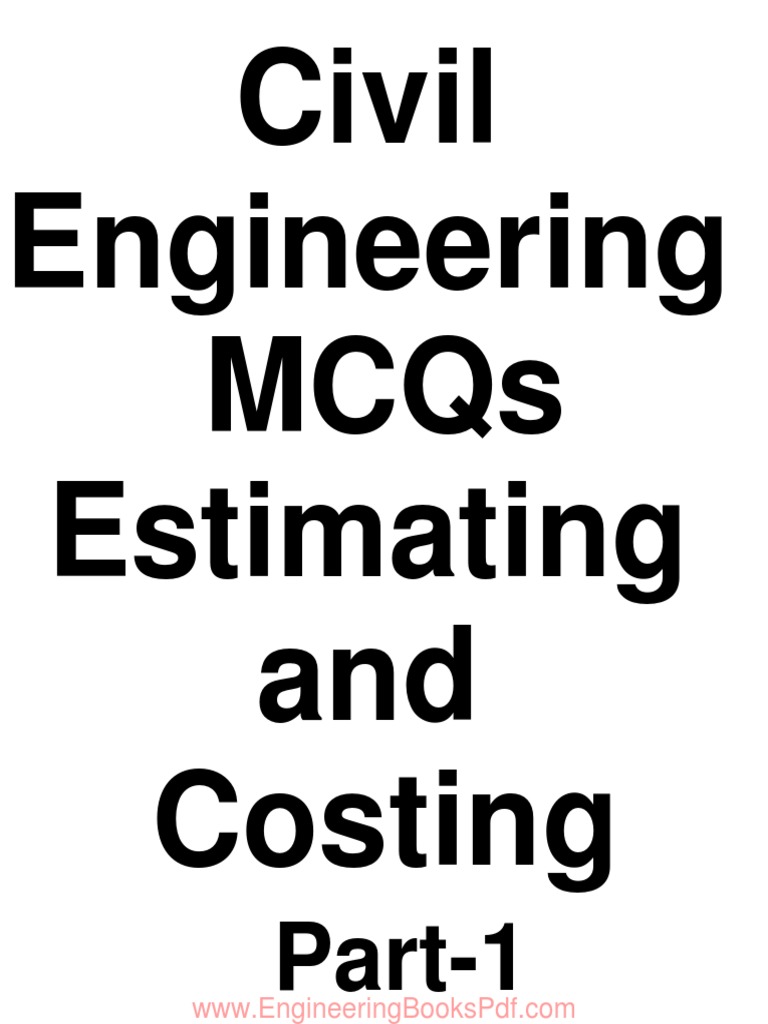 Civil Engineering MCQs Estimating and Costing Part 1 | PDF | Area | Length