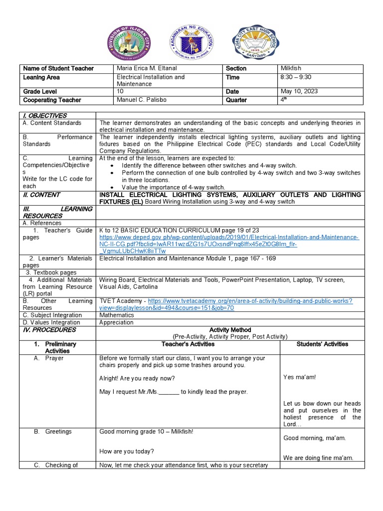 Final Lesson Plan | PDF | Switch | Learning