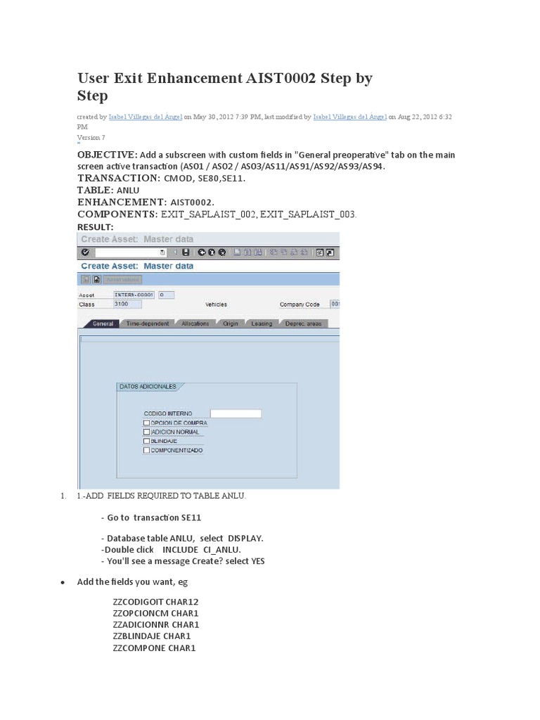 User Exit Enhancement Aist0002 Step By Step Download Free Pdf Computer Engineering Computing