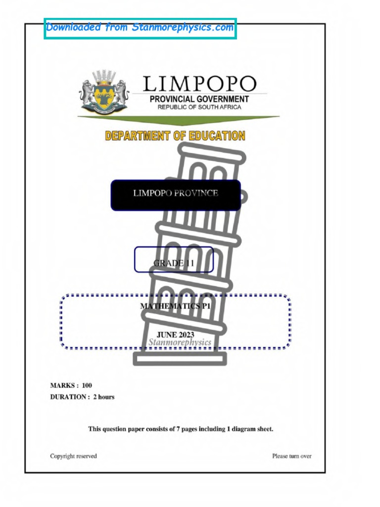 Limpopo Maths Grade 11 June 2023 P1 and Memo | PDF