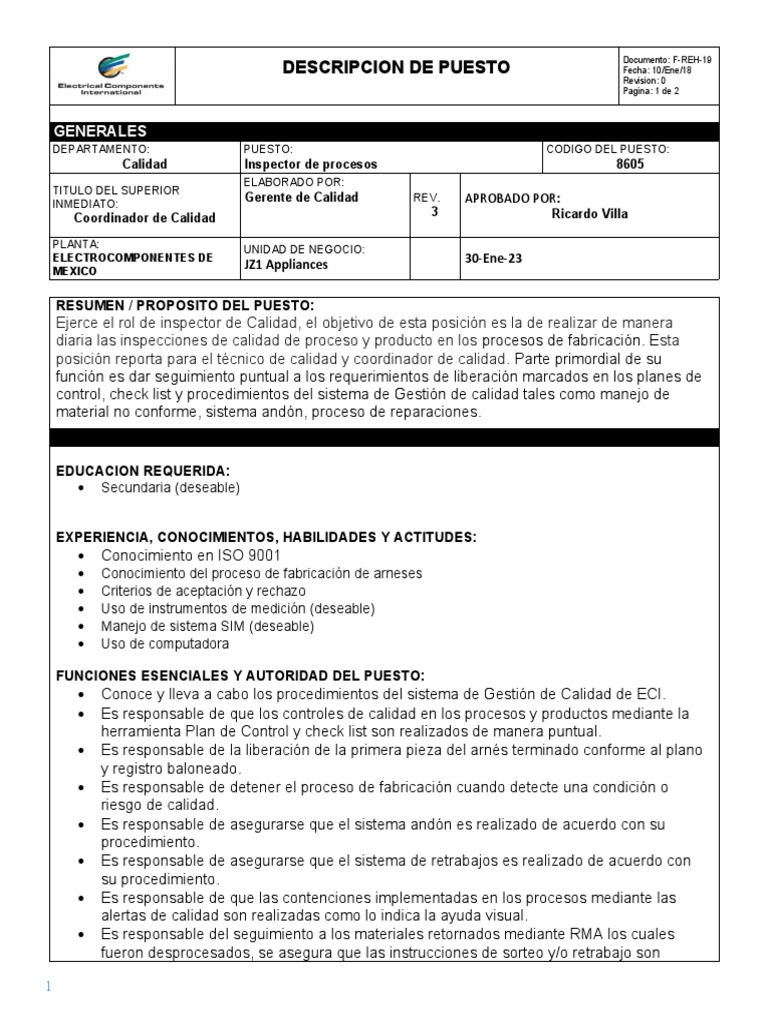 11. Inspector de calidad | PDF | Sistema de manejo de calidad | Business