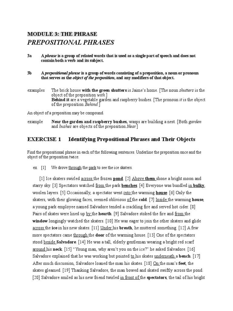 Prepositional Phrases | PDF | Preposition And Postposition | English Grammar