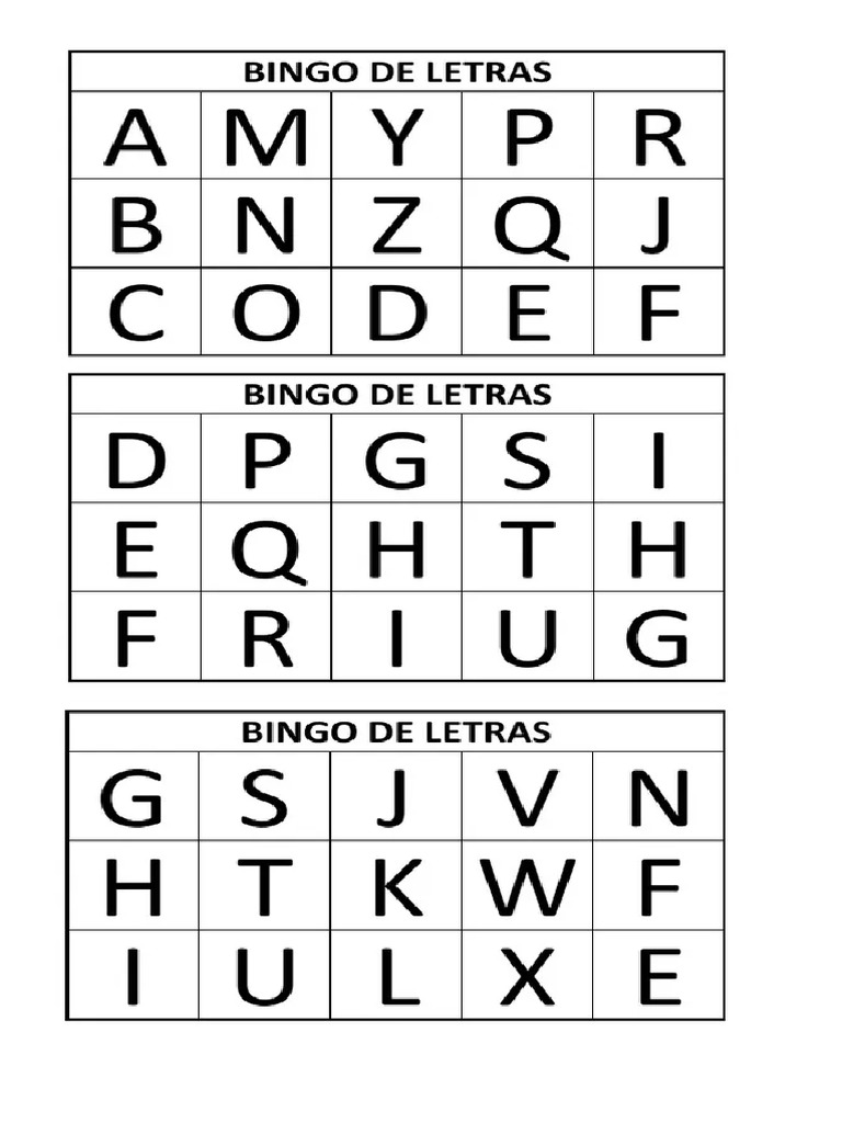 BINGO LETRAS | PDF