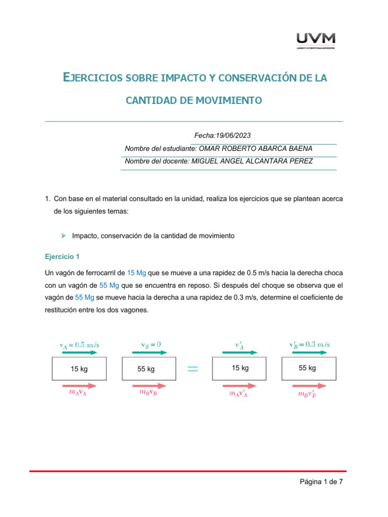 Actividad 12 | Descargar gratis PDF | Impulso | Dinámica (Mecánica)