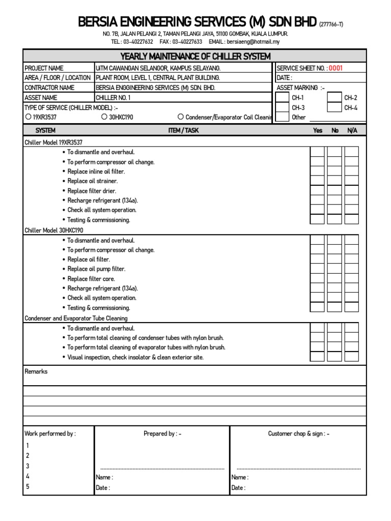 Chiller Preventive Maintenance | PDF
