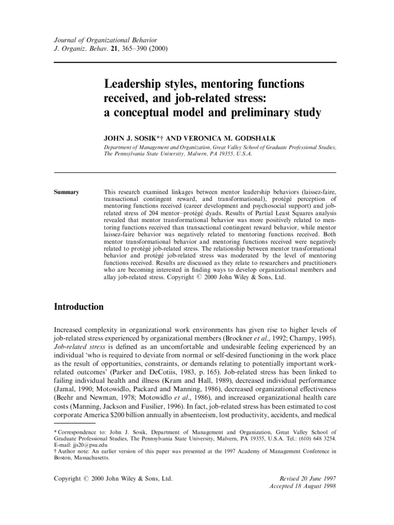 Sosik 2000 | PDF | Leadership | Transformational Leadership