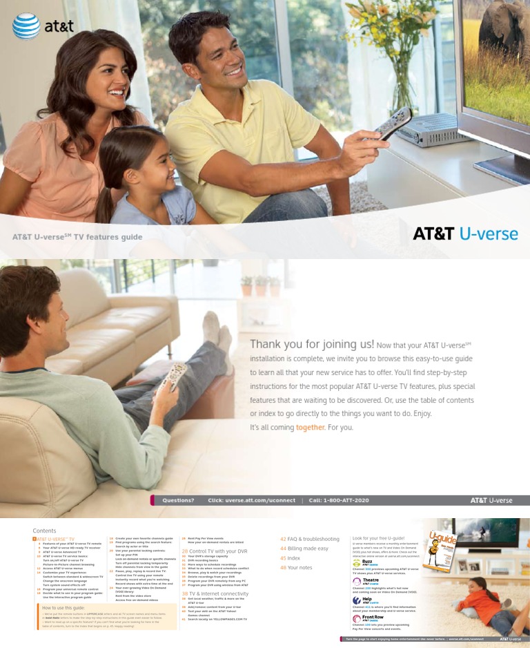 U-Verse Feature Guide | PDF | High Definition Television | Video On Demand