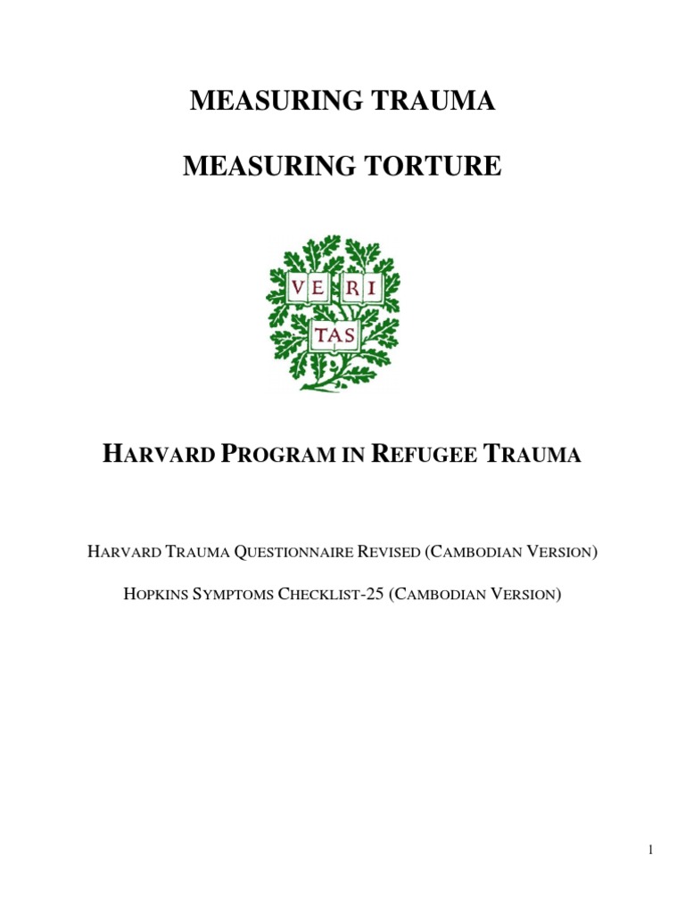 5 - Harvard Trauma Questionnaire HTQ-R and Hopkins Symptom Checklist ...