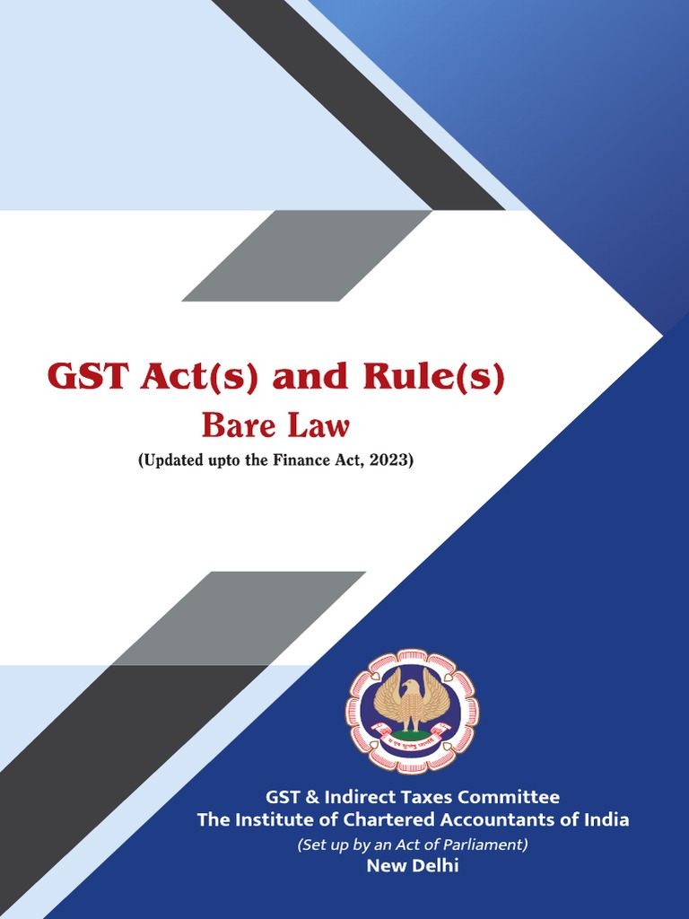 GST Act(s) and Rule(s) Bare Law (20 04 2023) | PDF | Taxes | Legal ...
