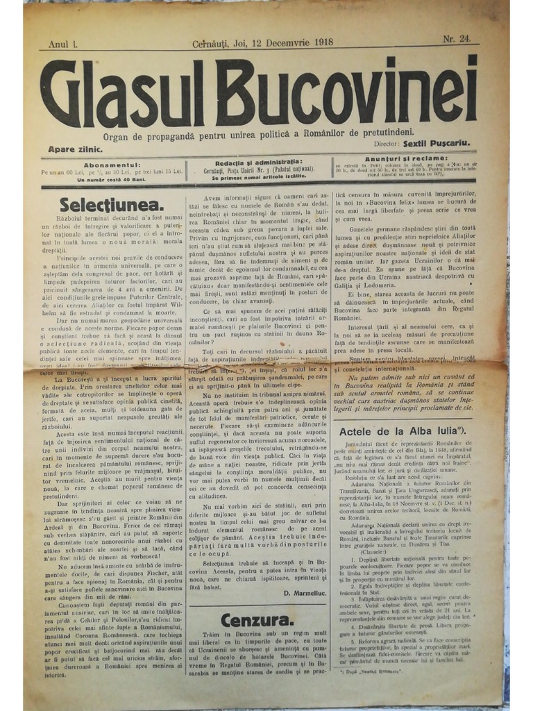 Glasul Bucovinei 24 | PDF