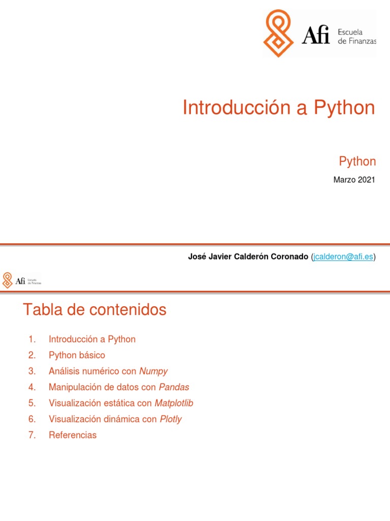 Introducción Python | PDF | Python (lenguaje de programación ... Introducción Python | PDF | Python (lenguaje de programación ...