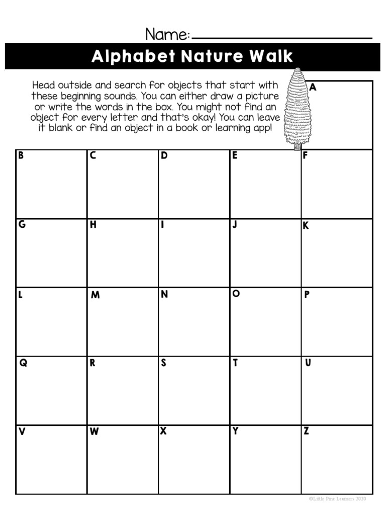 Alphabet Nature Walk: Name | PDF