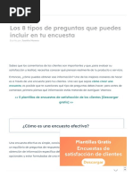 Tipos de Preguntas en Encuestas | PDF | Metodología de encuesta | Escala Likert