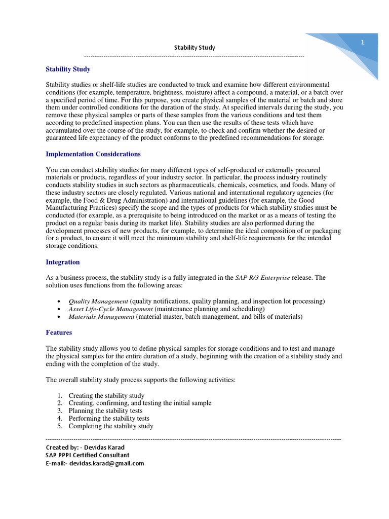 Stability Study | PDF