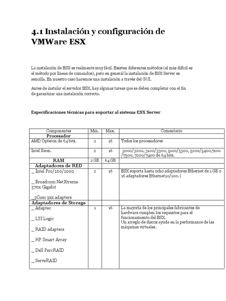 Manual - Instalación y Configuración VMWare ESX | PDF | Hyper V | V Mware