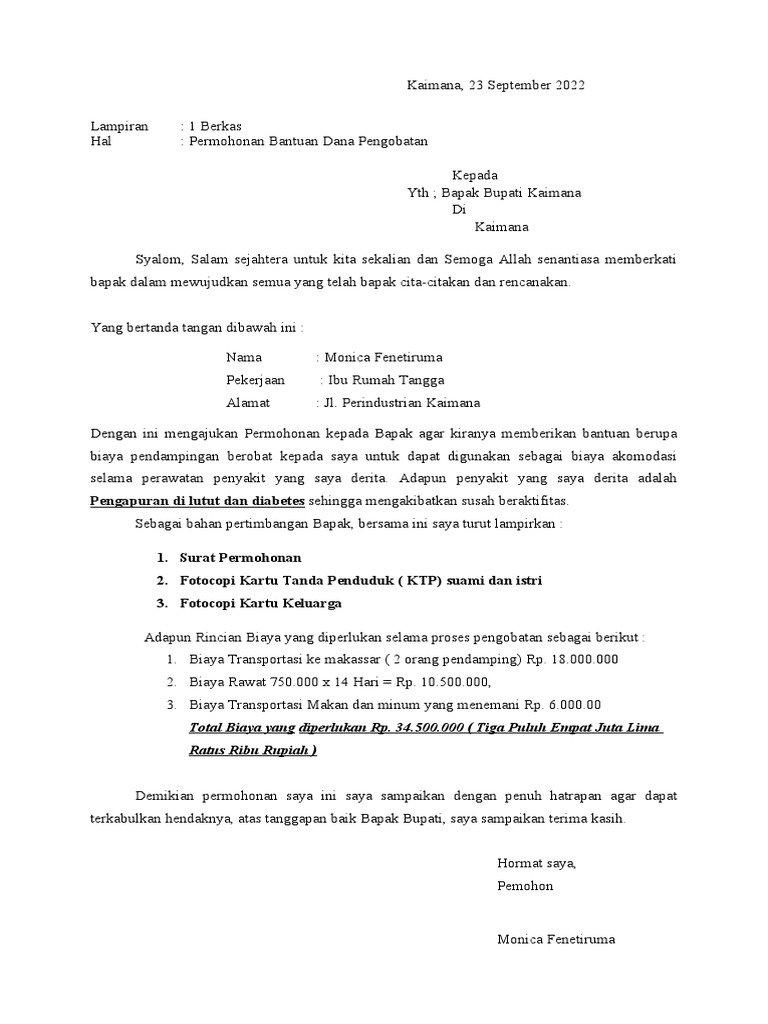 Proposal Berobat | PDF | Pengelolaan Keuangan & Uang | Ilmu Sosial