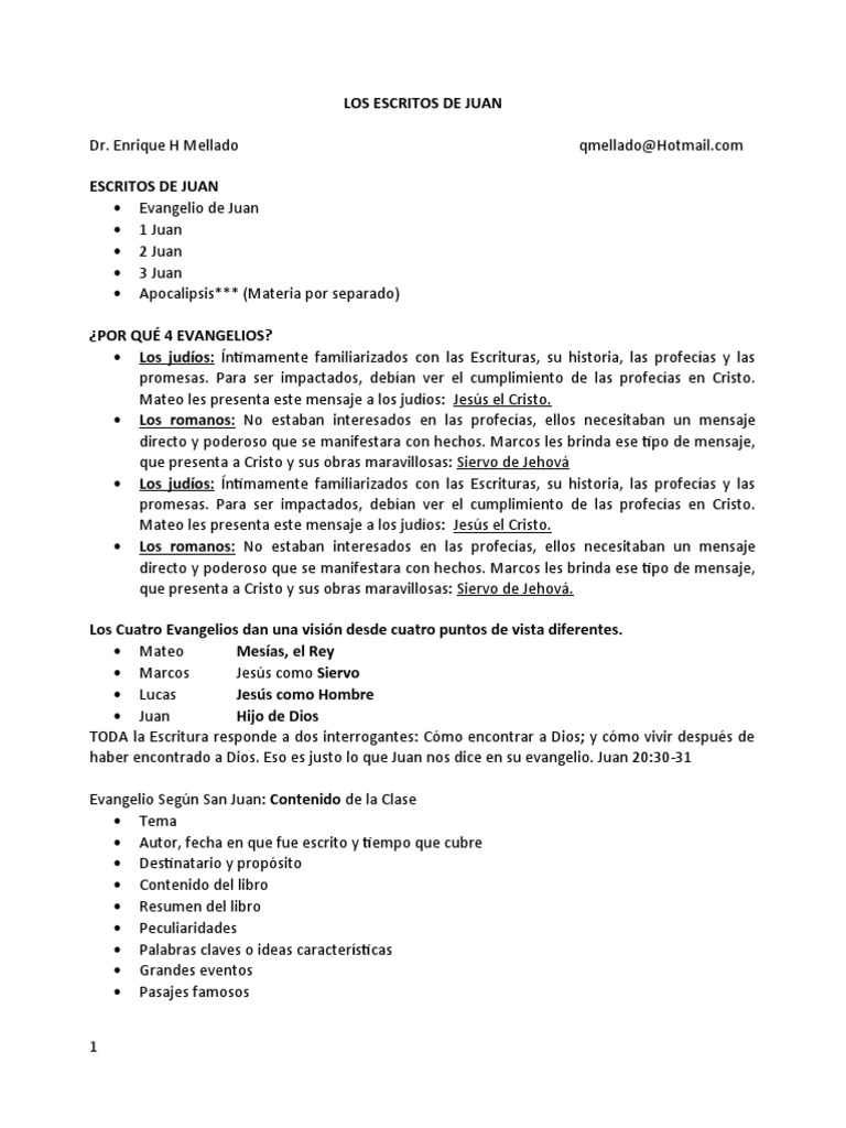 LOS ESCRITOS DE JUAN | PDF | Juan el apóstol | Jesús