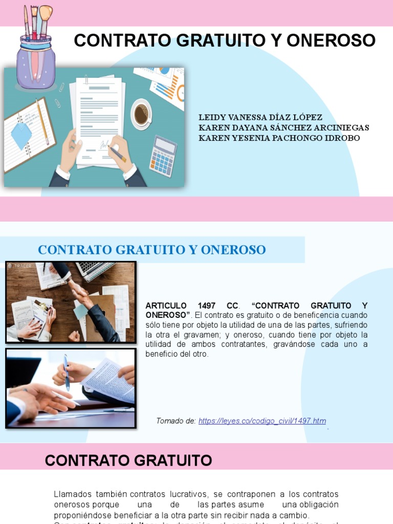 Contrato Gratuito y Oneroso | PDF