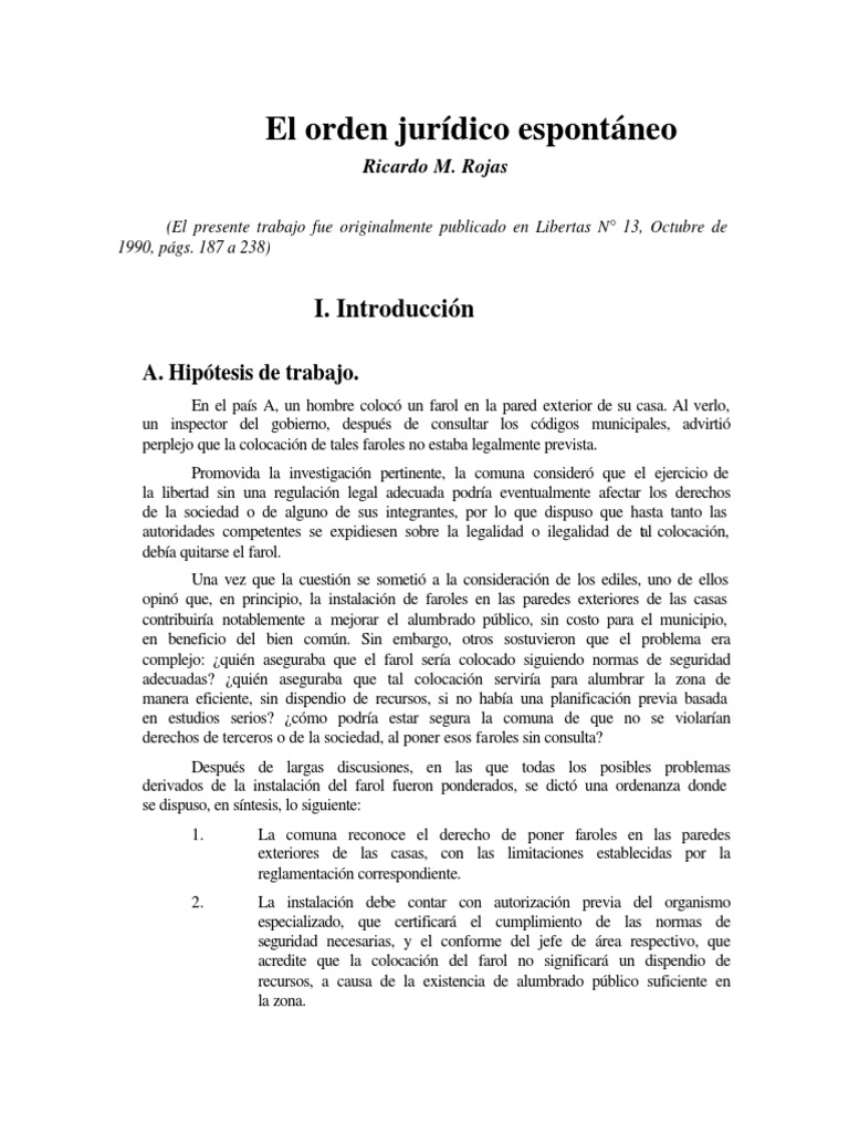 El Orden Juridico Espontaneo - Ricardo Rojas | PDF | Juez | Ley común