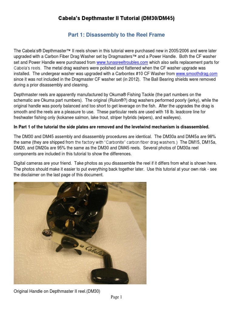 Cabelas Depthmaster Part1 Disassembly | PDF | Gear | Screw