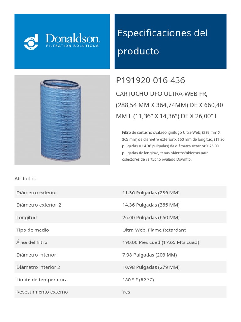 Cartucho Filtro Donaldson | PDF