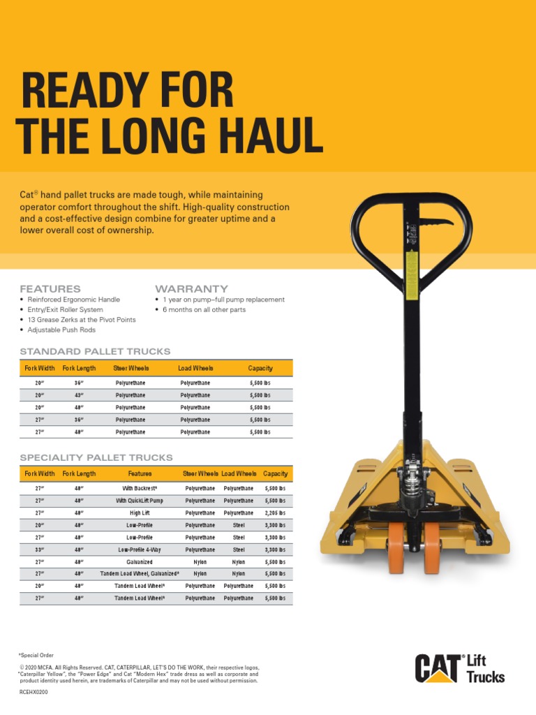 CAT_clt-hand-pallet-truck-flier-english | PDF | Vehicle Technology ...