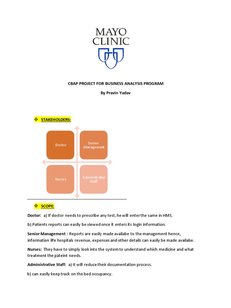 Hospital Management System For The Mayo Clinic | PDF | Nursing | Databases