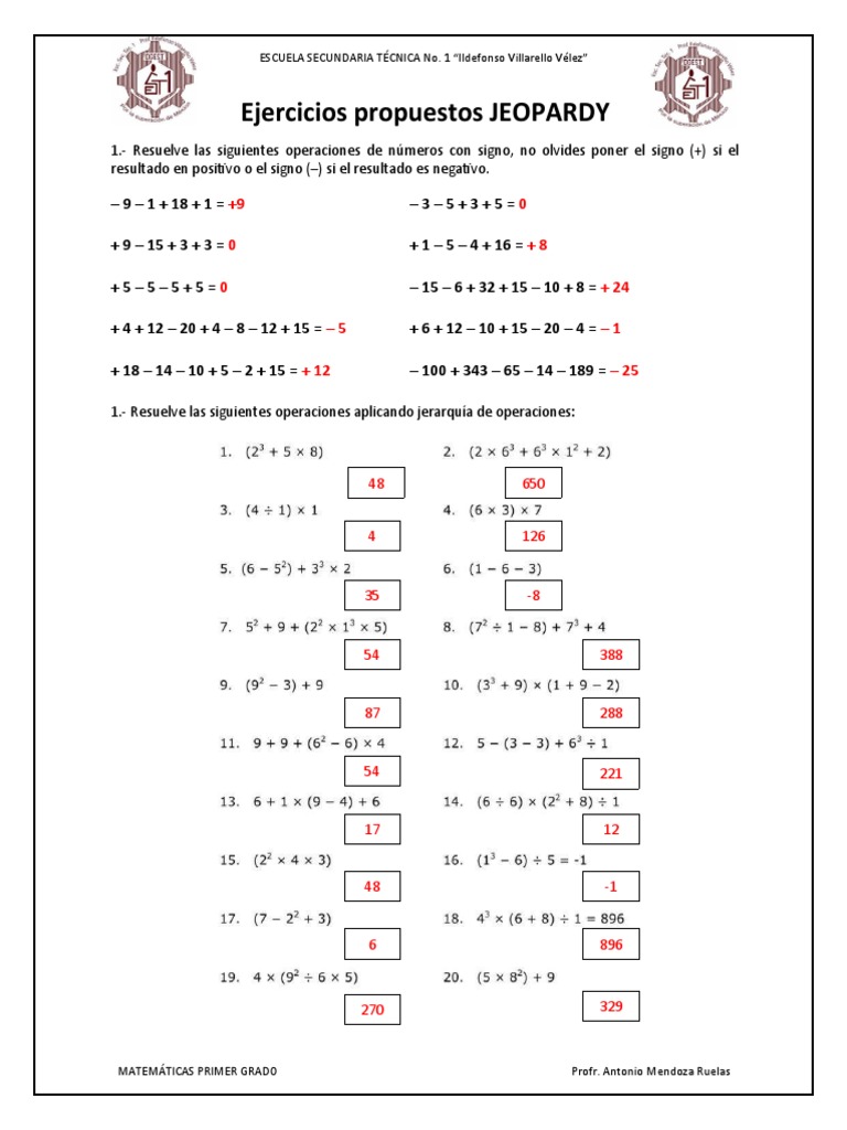 Actividad JEOPARDY | PDF